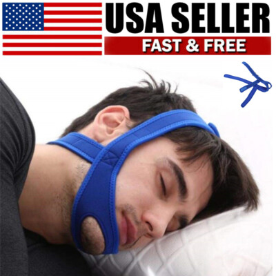 Snore Stop Anti Snoring Chin Strap Sleep Apnea Belt Snoreless Sleep Jaw ...