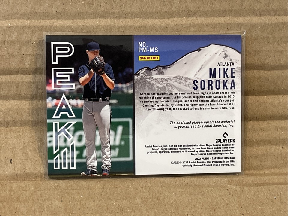 2022 Panini Capstone Peak Materials Mike Soroka | eBay