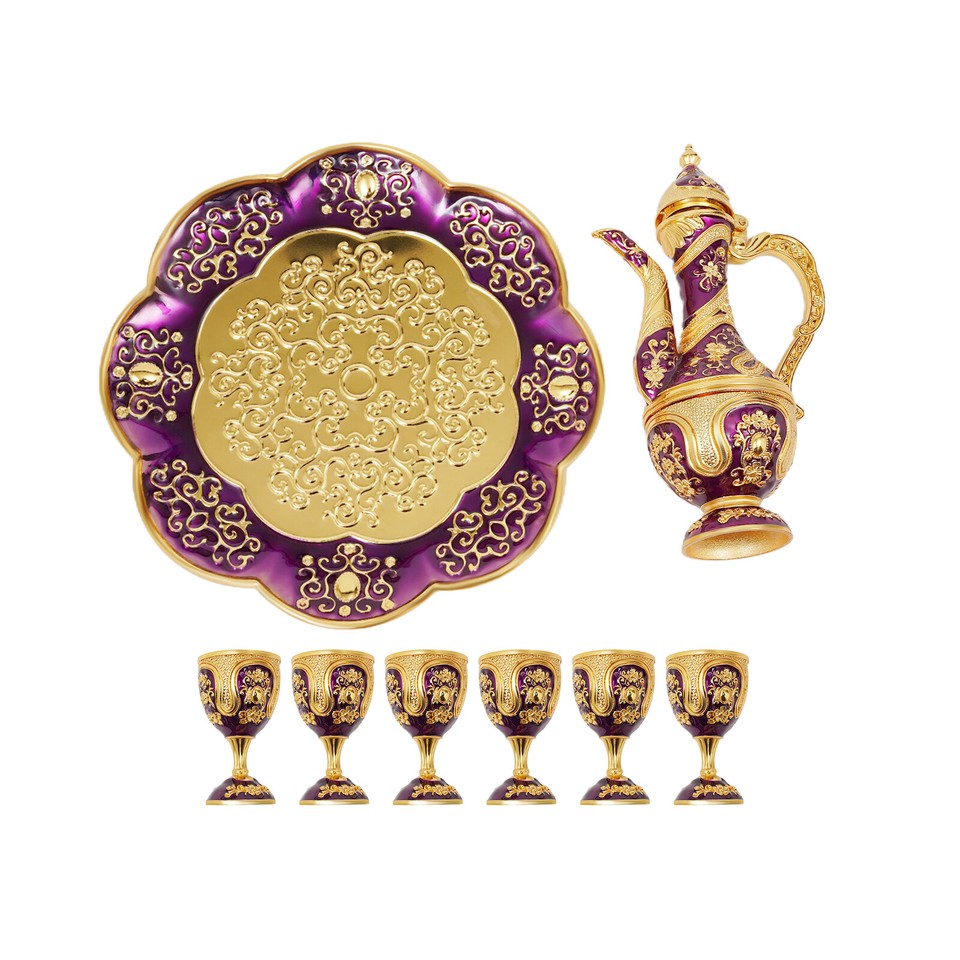 Turkish Tea Set, Vintage Turkish Teapot Set with 6 Coffee Cup and Tea ...