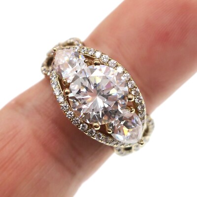 JTV Gold over Sterling Silver SUPER CUBIC ZIRCONIA Ring Size 9 | eBay