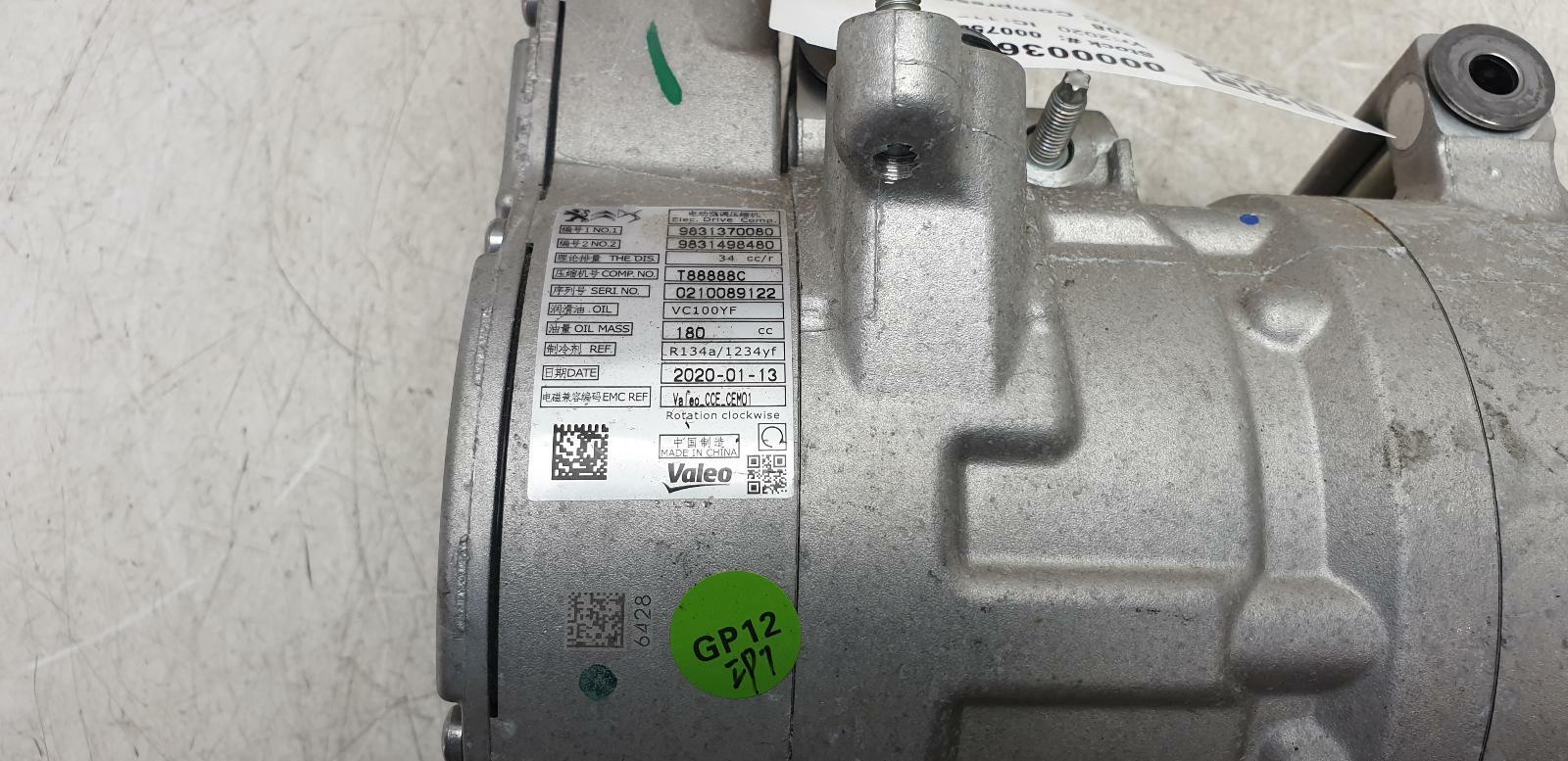 PEUGEOT E-208 EV AIRCONDITIONING COMPRESSOR 9831370080 9840056680 for ...