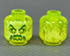 LEGO Minifigure Alien Ghost Head Trans Neon Green Raised Eyebrows Slime ...