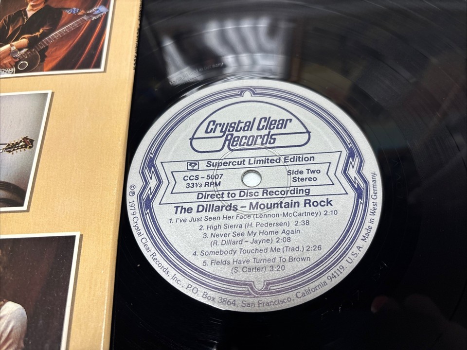 CRYSTAL CLEAR DIRECT TO DISC LP RECORD/THE DILLARDS/MOUNTAIN ROCK 1979 ...