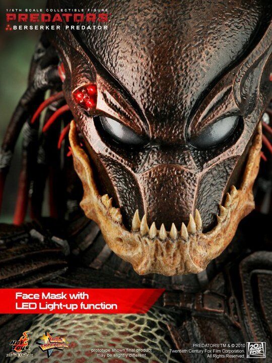 New Hot Toys Mms130 1/6 Predator Berserk Predator Lion Face New Hot Toys Mms130 1/6 Predator Berserk Predator Lion Face