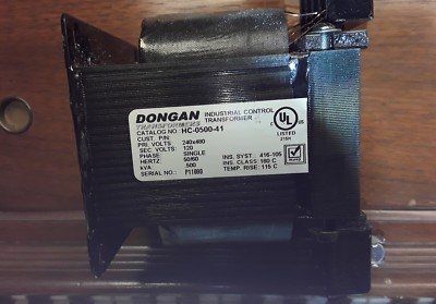 DONGAN INDUSTRIAL CONTROL TRANSFORMER HC-0500-41 SINGLE PHASE 50/60 HZ ...