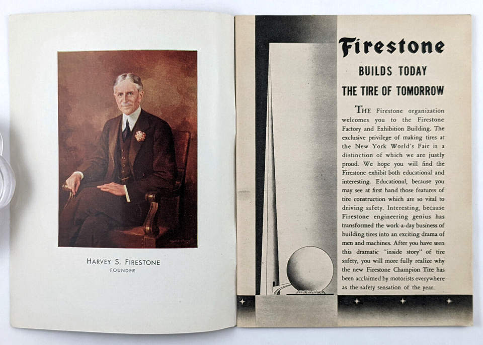 Firestone Builds Today The Tire Of Tomorrow Booklet New York Worlds ...
