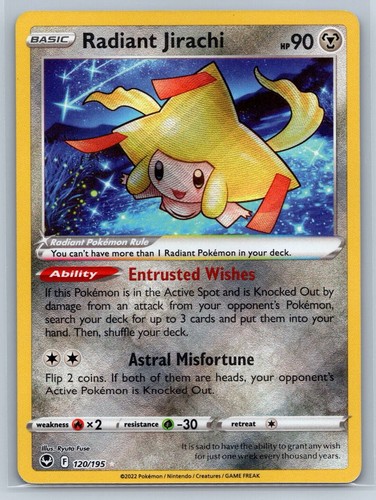 Radiant Jirachi - Silver Tempest 120/195 Shiny Holo Rare Pokemon TCG ...