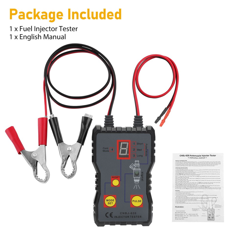 Car Fuel Injector Tester 4 Pulse Modes 12V Car Injector Cleaner ...