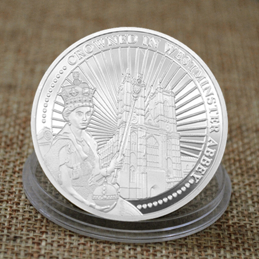 100 PCS Silver Plated Queen Elizabeth II Coin 1952-2022 70th Platinum ...