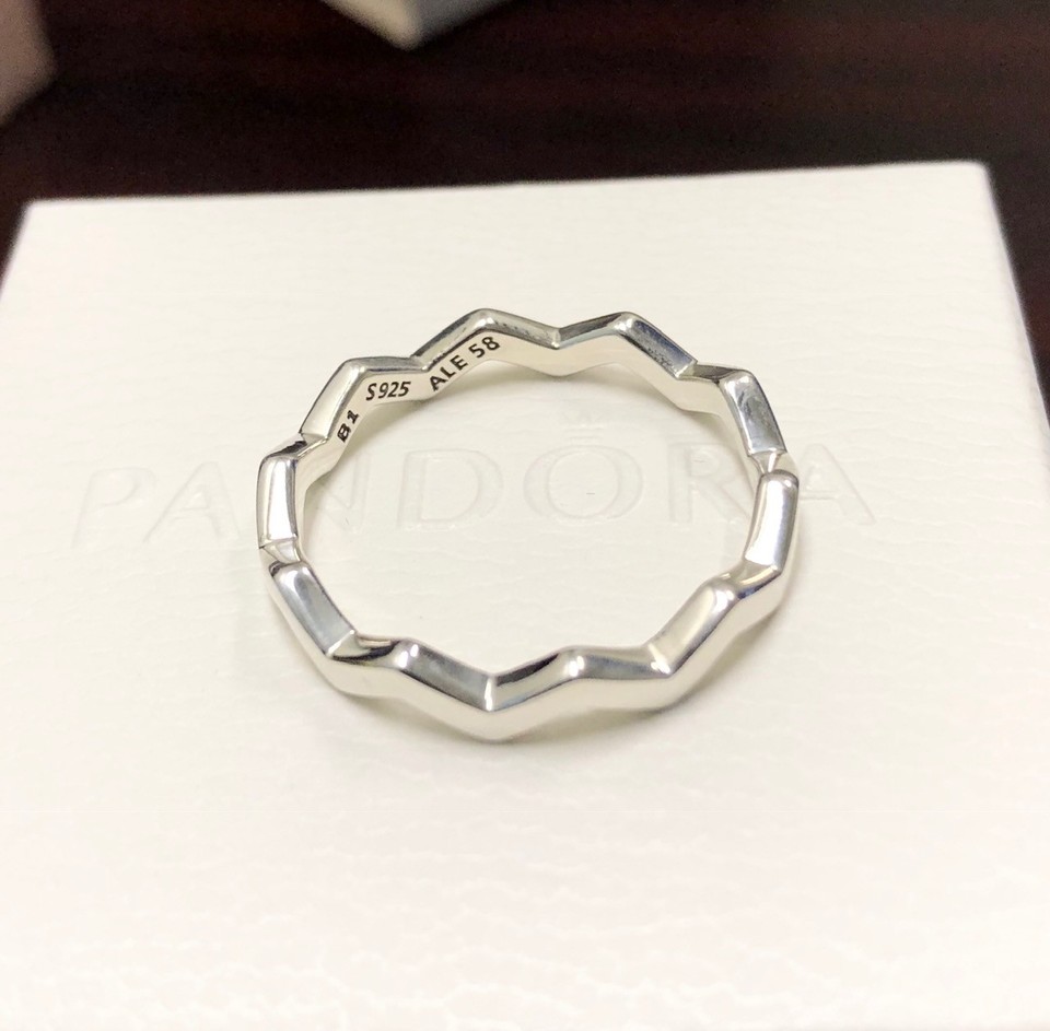 Pandora Timeless Zigzag Ring #197752 +HINGED BOX +POLISH CLOTH + Tag | eBay