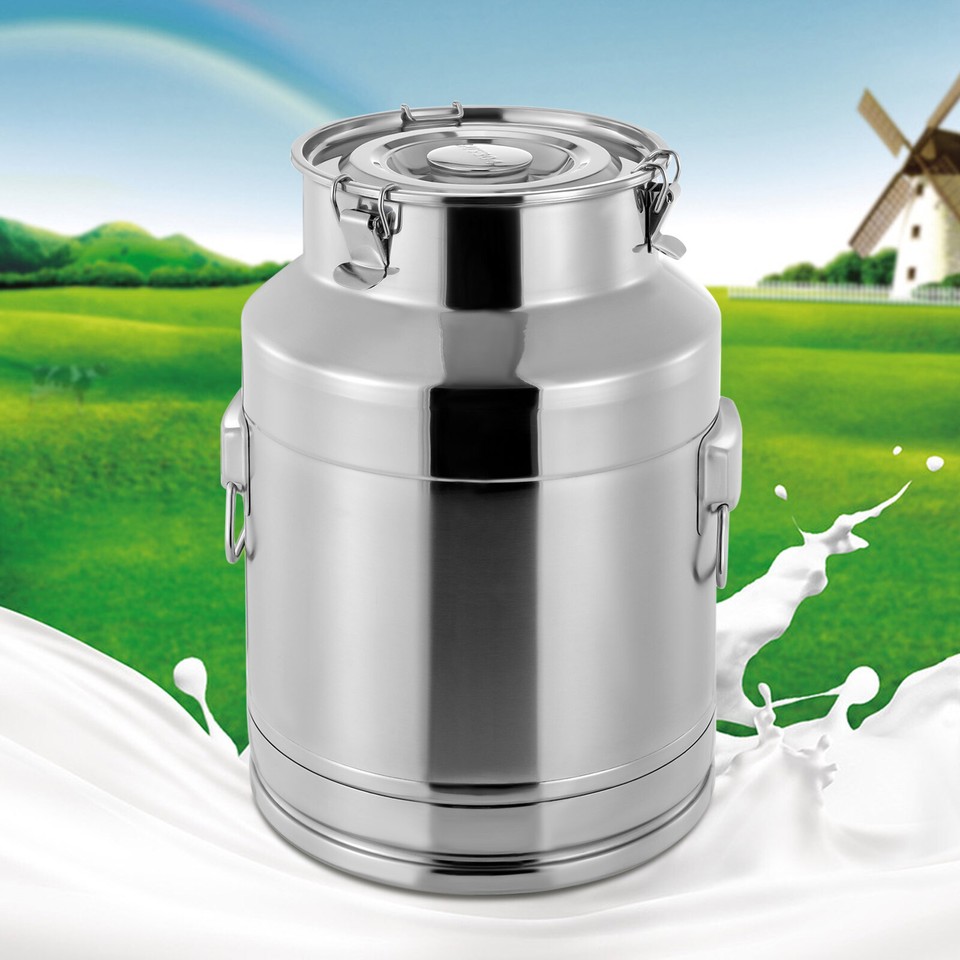28L Milk Can 304 Stainless Steel Milk Bucket Wine Pail Bucket Milk Can ...