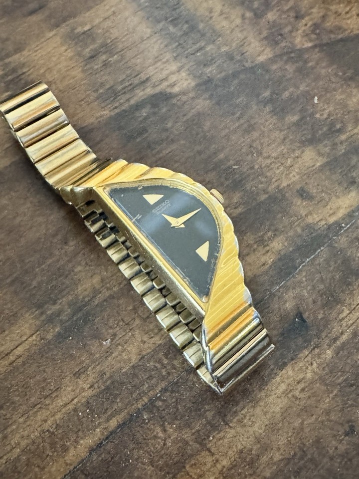 Vtg Seiko Rivoli Half Moon Watch Women Gold Tone 1F20-5D59 | eBay
