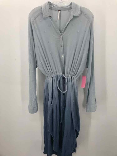 Pre-Owned Free People Blue Size Small Midi Long Sleeve Dress | eBay