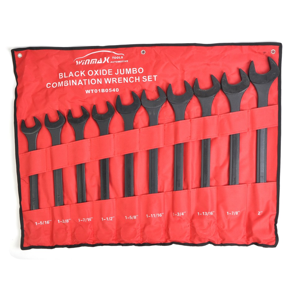 1-5/16" - 2" SAE Black-Oxide Jumbo Combo Wrench Set Heat-treated Steel ...