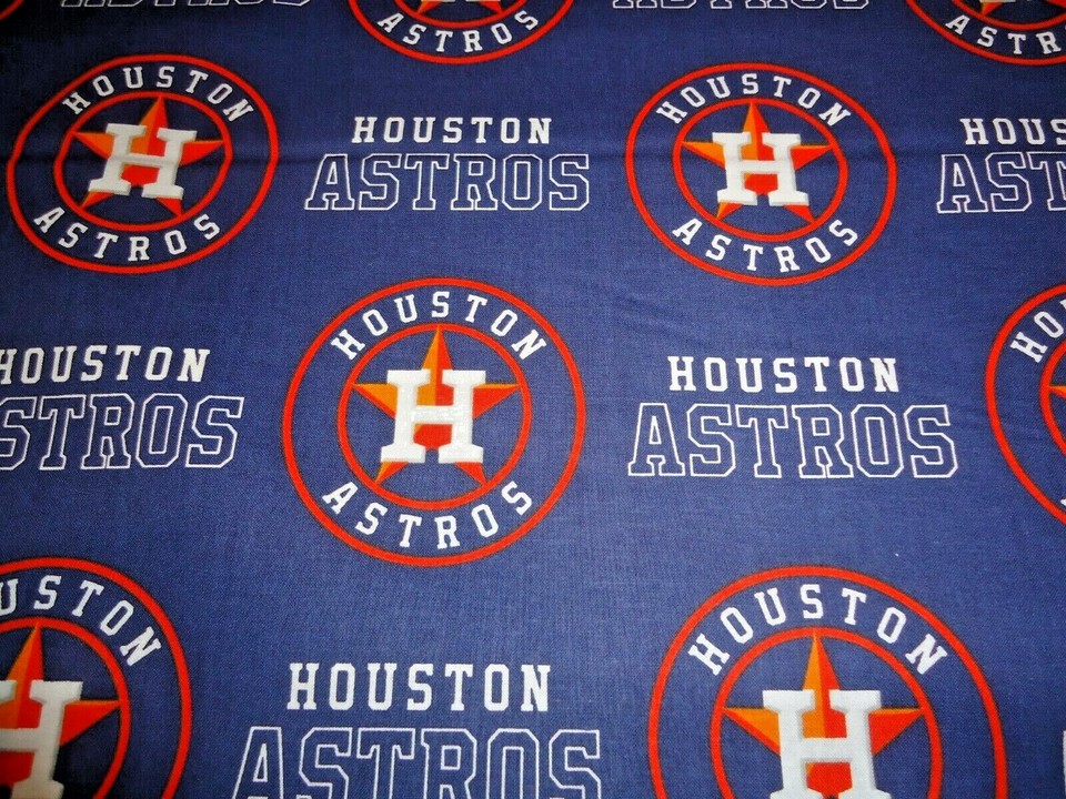 ( 1/4 Yard ) MLB Baseball Houston Astros Cotton Fabric 9" x 56" | eBay