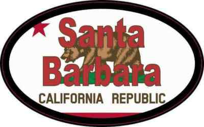 4x2.5 Oval Californian Flag Santa Barbara Sticker Car Truck Vehicle ...