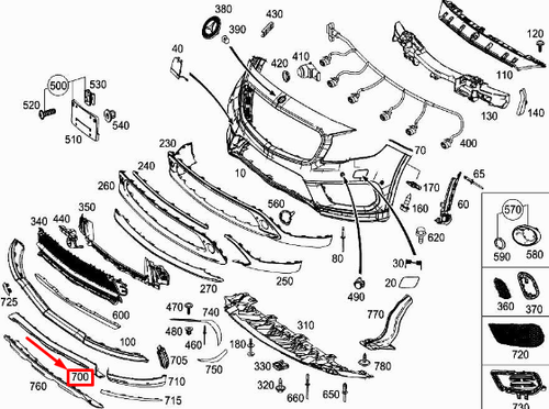 MERCEDES-BENZ GLA X156 Untere Stoßstangenverkleidung A1568853101 NEU ...