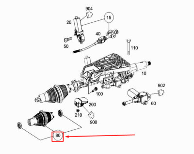 NEW MERCEDES-BENZ C W204 LOWER STEERING SHAFT BOOT A2044600296 ORIGINAL ...