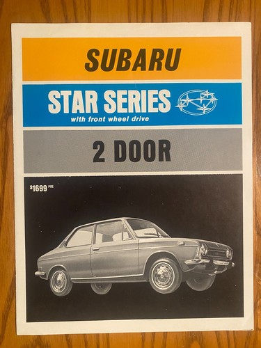 1970 Subaru Star Series Sales Brochure - Front Wheel Drive - W ...