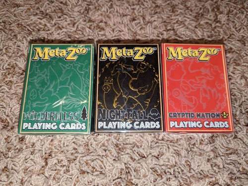 NEW Metazoo Kickstarter USPCC WPT Playing Cards 3 Deck Set Cryptid ...