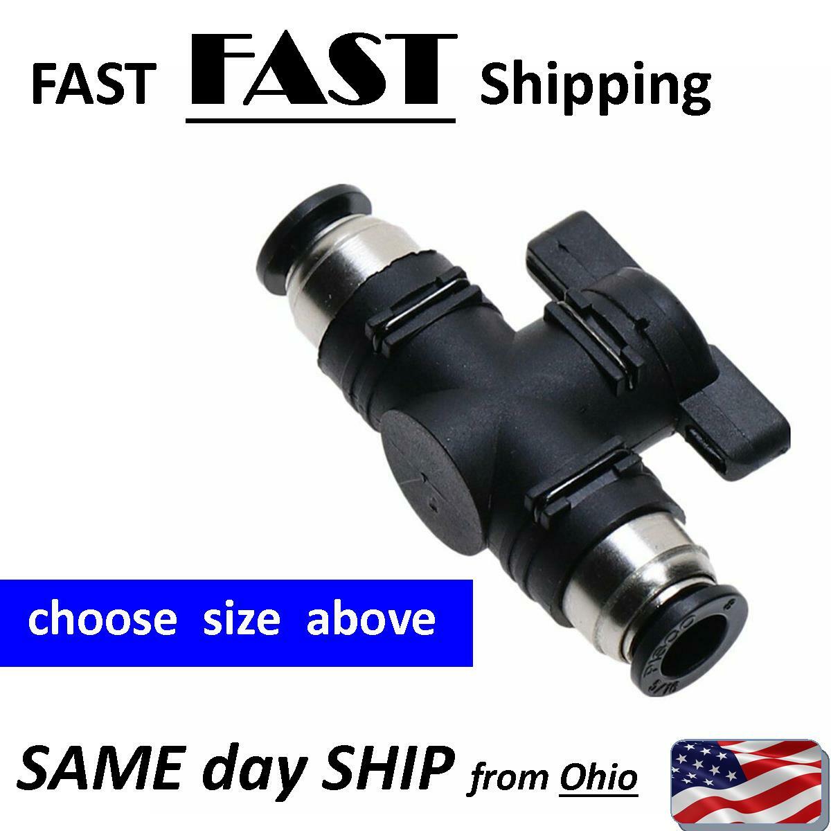 4mm 6mm 8mm 10mm 12mm in line shut off / on valve air water push to ...