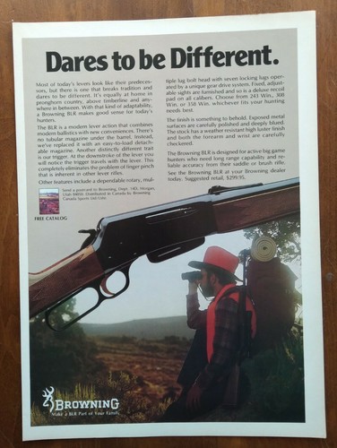1979 Browning BLR Big Game Hunting Rifle Photo Vintage Print Ad Gun ...