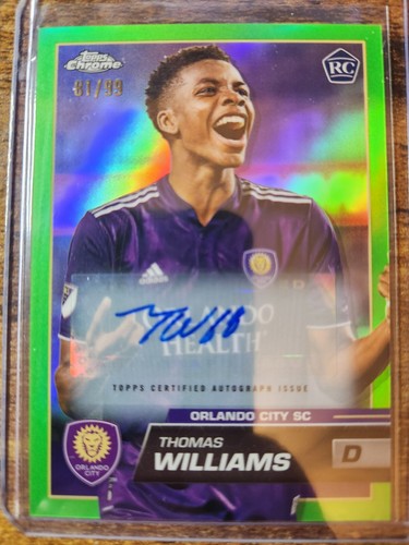 2023 Topps Chrome MLS Thomas Williams Neon Green Refractor Rookie Auto ...