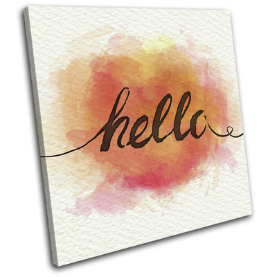 Hello Typography Illustration SINGLE Leinwand Wand Kunst Bild drucken ...