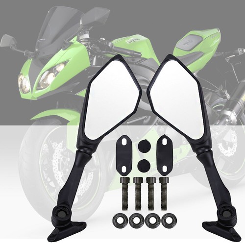 Black L & R Rear View Mirrors For Kawasaki Ninja ZX6R ZX636 2013 2014 ...