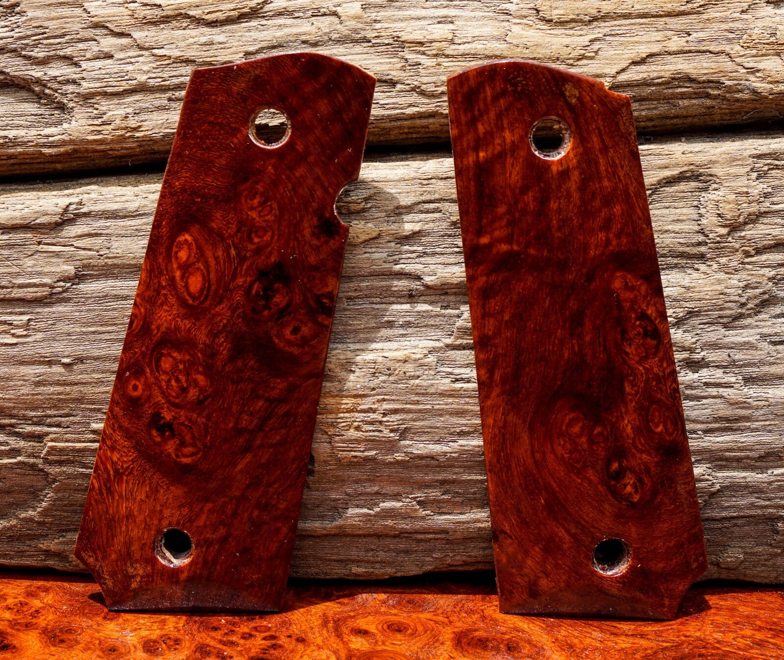 Sig Sauer 1911 Full Size Grips Exotic Amboyna Burl Wood Handmade Ambi ...