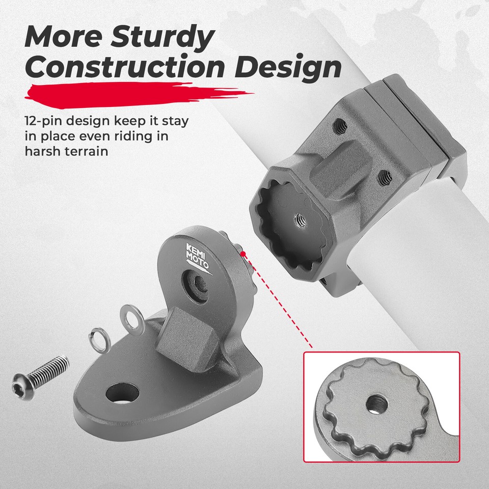 KEMIMOTO 1.75"- 2" Adjustable Flag Whip light Mount Bracket Grey for ...