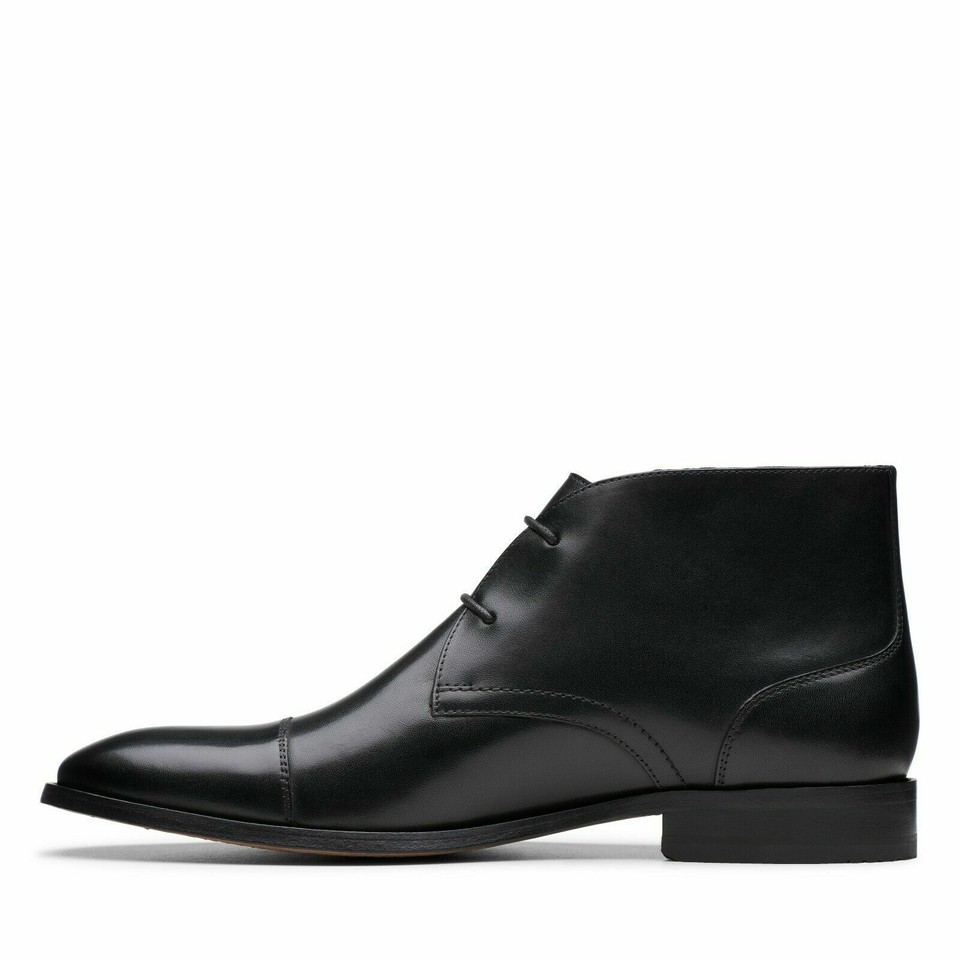 NEW MEN CLARKS BOSTONIAN NANTASKET MID COMMONWEALTH BLACK LEATHER LACE ...