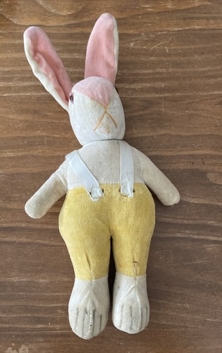 Vintage Bunny Rabbit Plush Doll Toy Stuffed Animal 12” Yellow Gingham ...