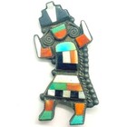 Vintage Zuni Native American Silver Rainbow Dancer Turquoise Corral ...