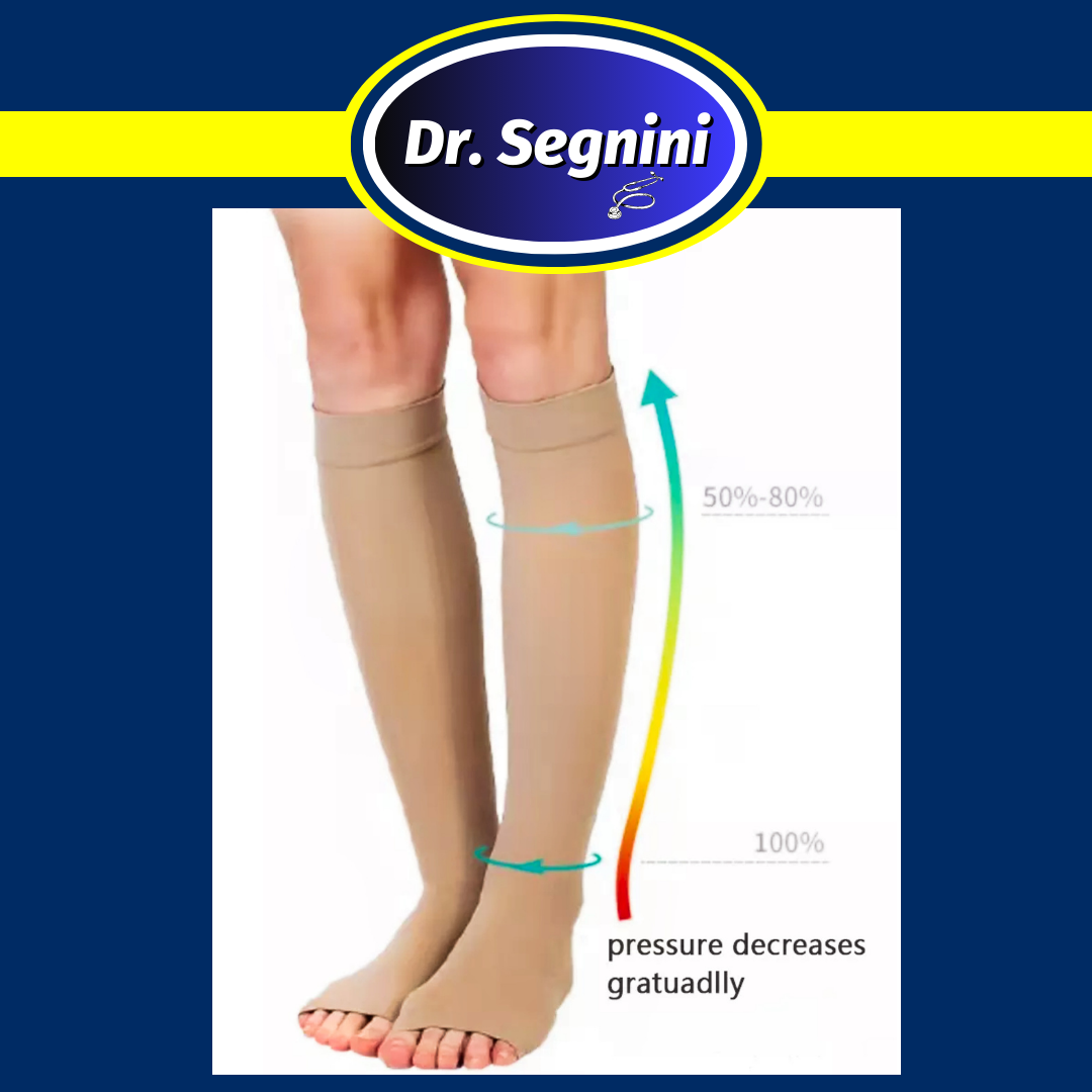 COMPRESSION STOCKINGS 10-20 mmHg KNEE HIGH OPEN TOE SOCKS VARICOSE VEIN ...