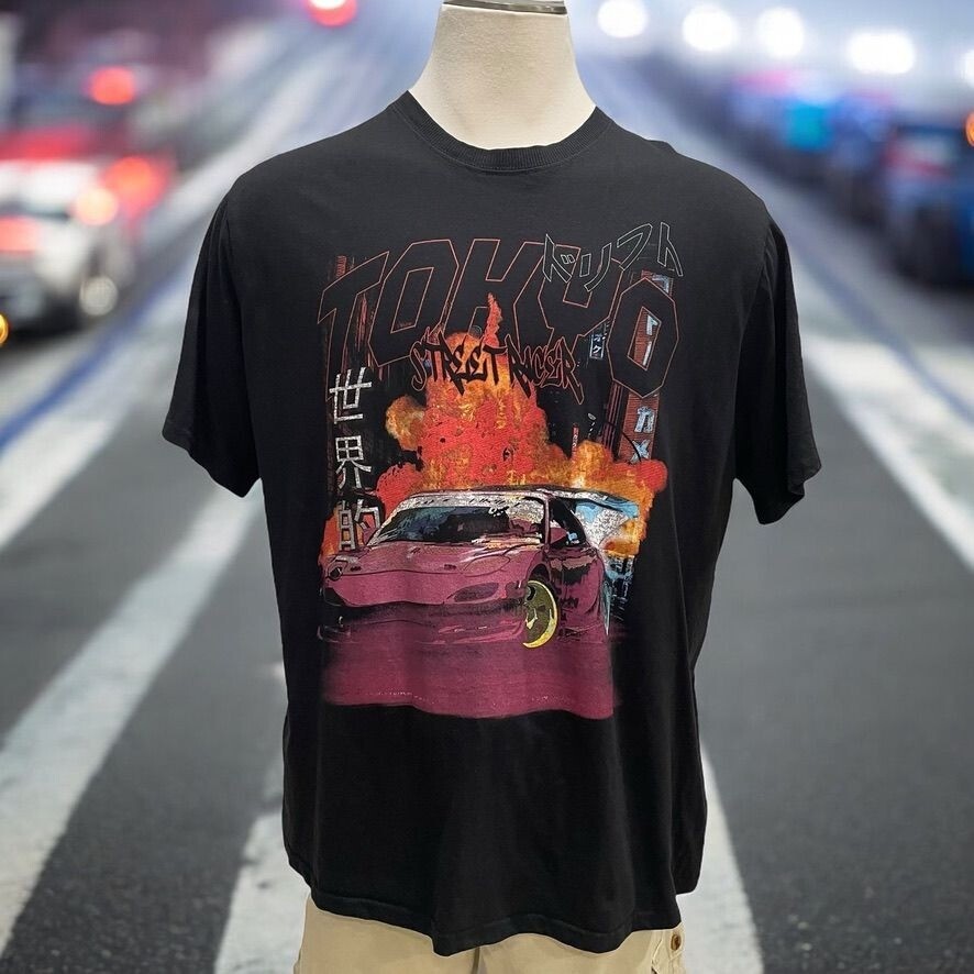Tokyo Street Racer Graphic T 2XL Bold Japanese Street… - Gem