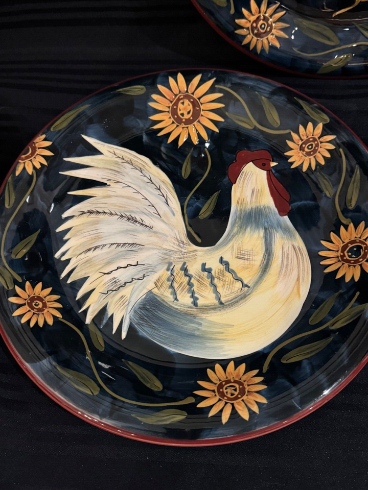 Certified International Susan Winget Sunrise Rooster Dinner Plate Set ...
