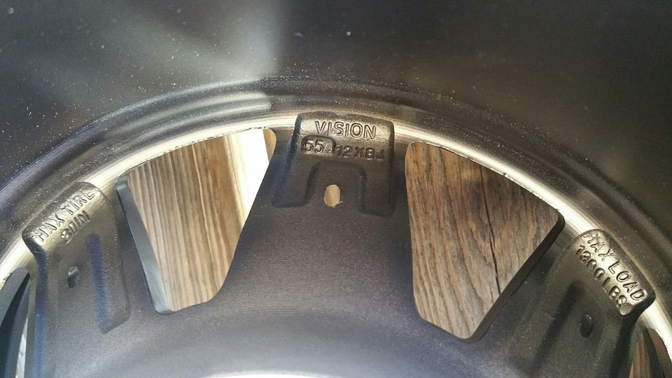 12" Vision Wheel 550 8 Spoke Black Matte 4/4.5 Conical Seat UTV/SXS ...