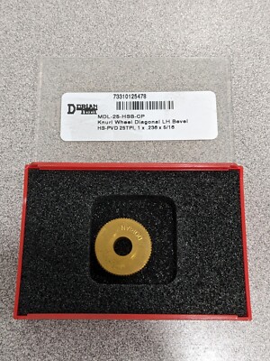 Dorian Knurl Wheel Diagonal LH Bevel 25TPI 1 X .236 X 5/16" MDL-25-HSB ...