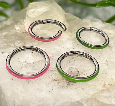1pc Hinged Segment Ring Glow in the Dark Outer Edge Septum Hoop Helix ...