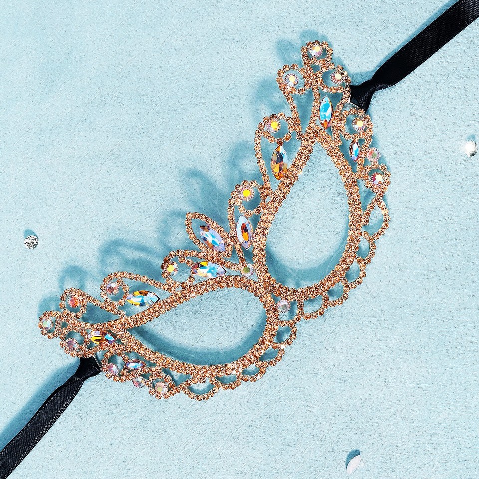 Prom Party Jewelry Luxury Mask Princess Diamond Encrusted Crystal Half ...