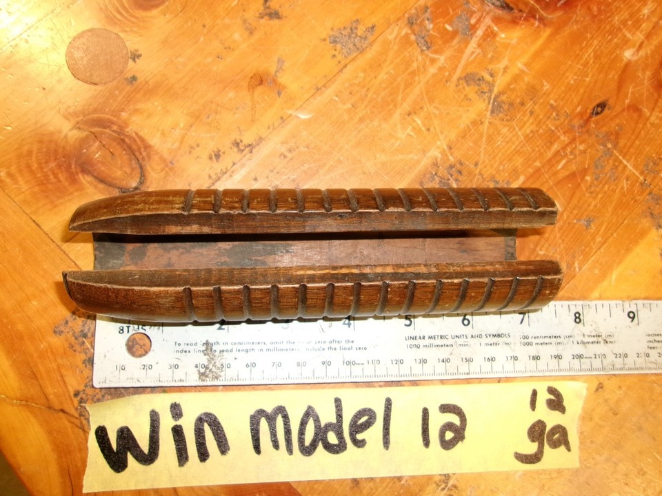 Vtg. WINCHESTER Original Model 12 Flat Bottom 14 Groove Walnut Forend ...