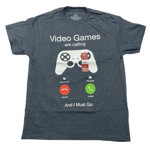 Video Games Are Calling (And I Must Go) Graphic Tee - Gray - M | eBay