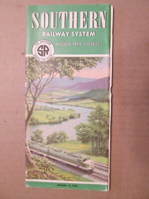 Southern Railway System Public Timetable Passenger Trains Jan. 15, 1958 ...