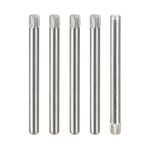 2.5x30mm 304 Stainless Steel Dowel Pins, 5Pcs Knurled Head Flat End ...