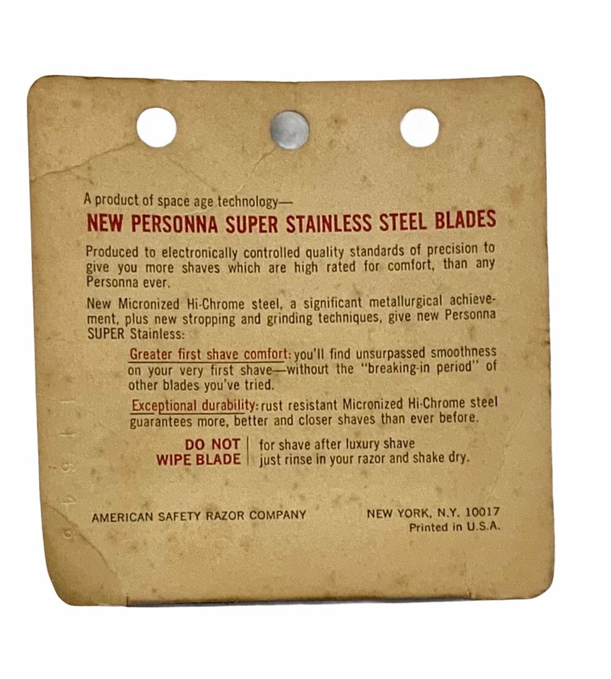 Personna Super Stainless Steel Blades/Razors - 5 Double Edge Blades ...