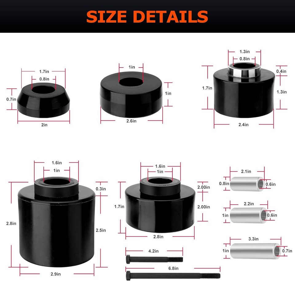 4.4123R Polyurethane Body Cab Mount Bushing Kit For 1980-1998 Ford ...