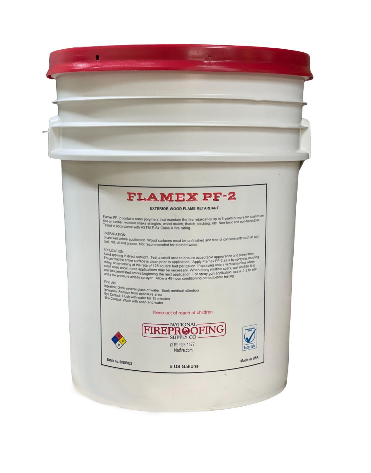 Flamex PF-2 Fire Retardant Spray For Exterior Wood - Clear- 5 Gallon ...