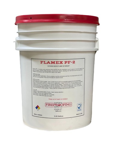 Flamex PF-2 Fire Retardant Spray For Exterior Wood - Clear- 5 Gallon ...