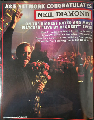 NEIL DIAMOND ORIGINAL (UNFRAMED) 2001 magazine PROMO AD | eBay